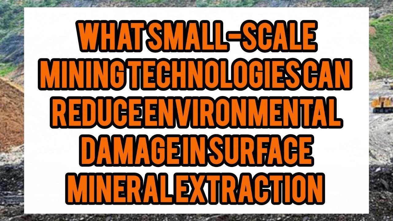 What Small-Scale Mining Technologies Can Reduce Environmental Damage In ...